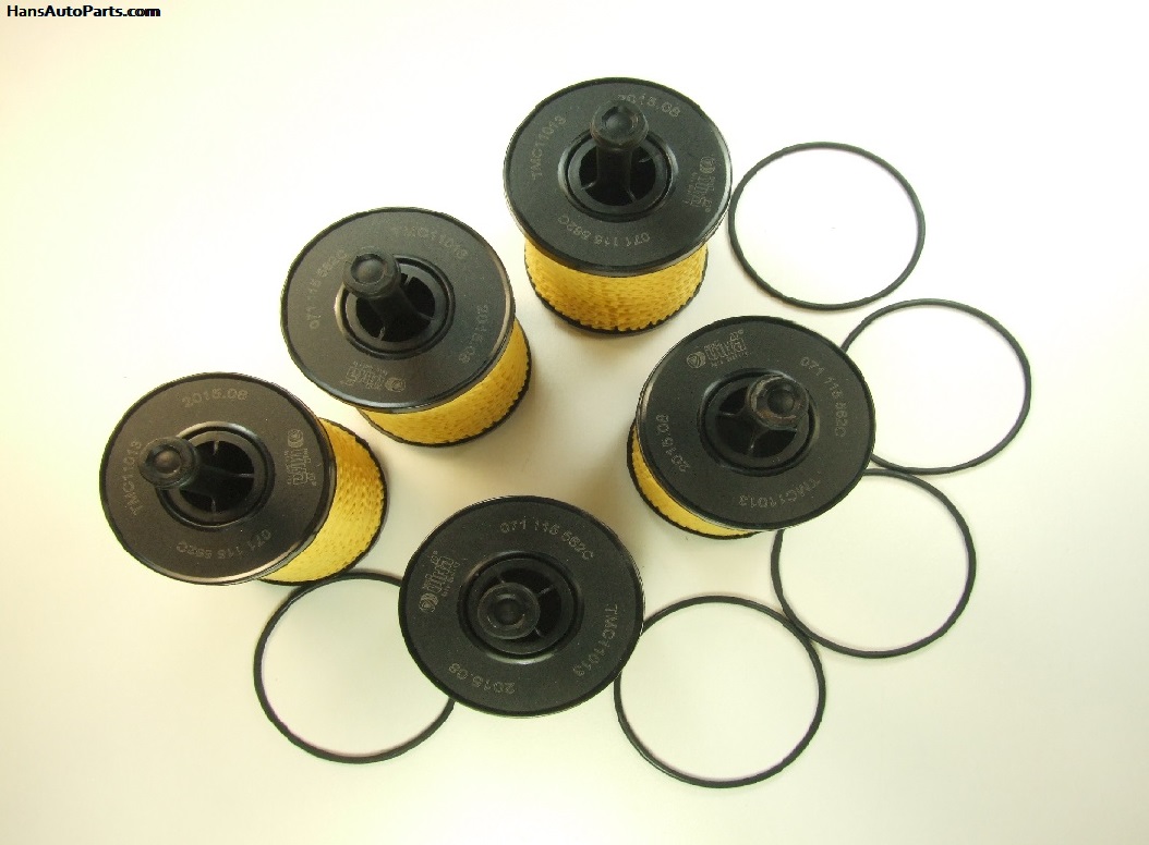 071115562C $18 VW Audi Oil Filter Set of 5 Jetta Passat 2.0 A6 2.0 A3 ...