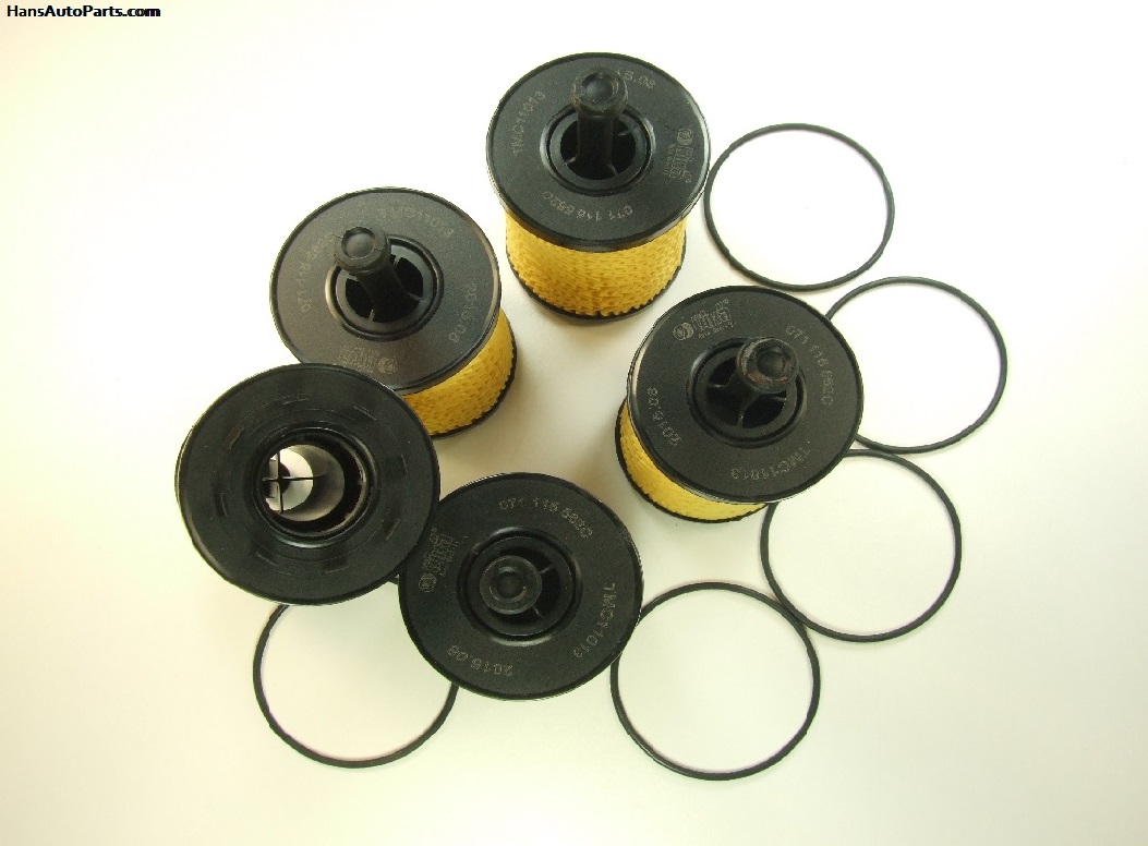 071115562C $18 VW Audi Oil Filter Set of 5 Jetta Passat 2.0 A6 2.0 A3 ...