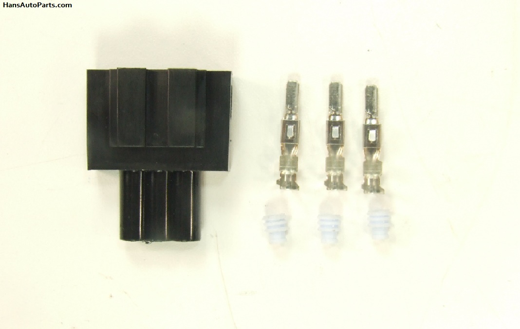 191972713 $6 VW Black 3 Pin Electrical Connector Golf Jetta