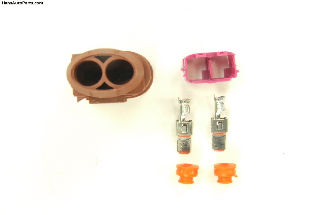 3B0973852A $6 VW Audi Brown Female 2 Pin Electrical Connector Passat Audi