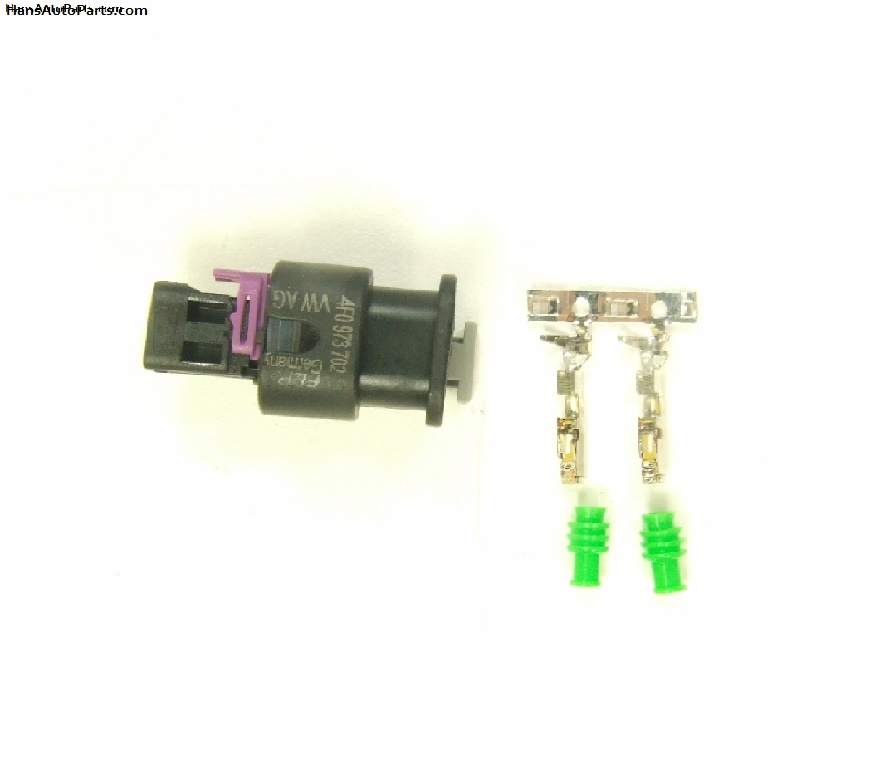 4f0973702 $3 VW Audi Black 2 Pin Connector Beetle Golf Passat