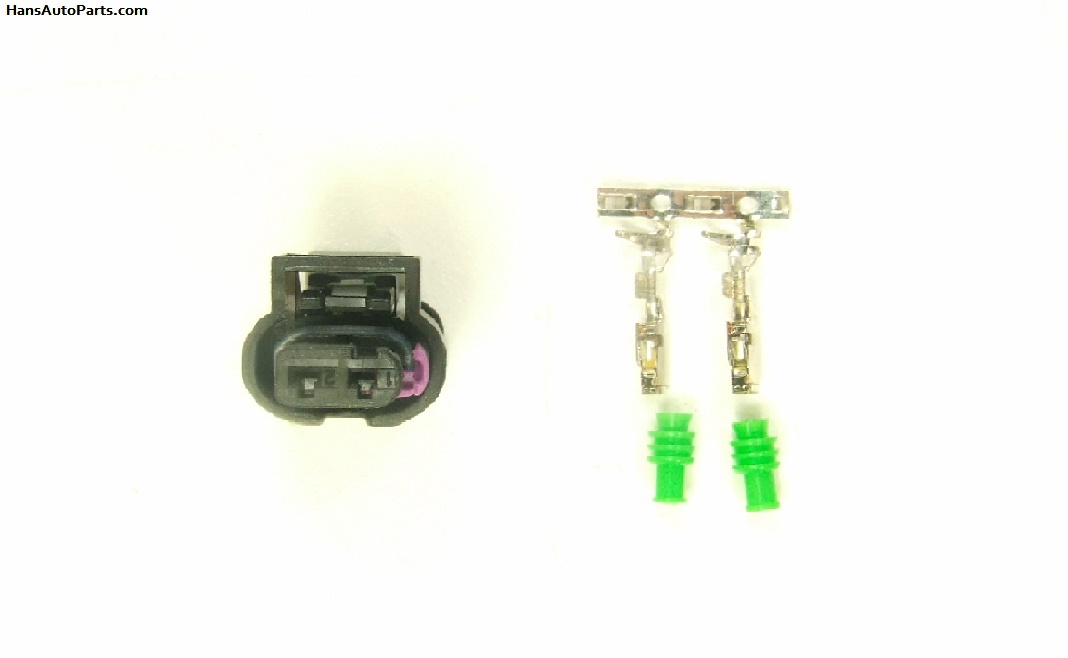 4f0973702 $3 VW Audi Black 2 Pin Connector Beetle Golf Passat