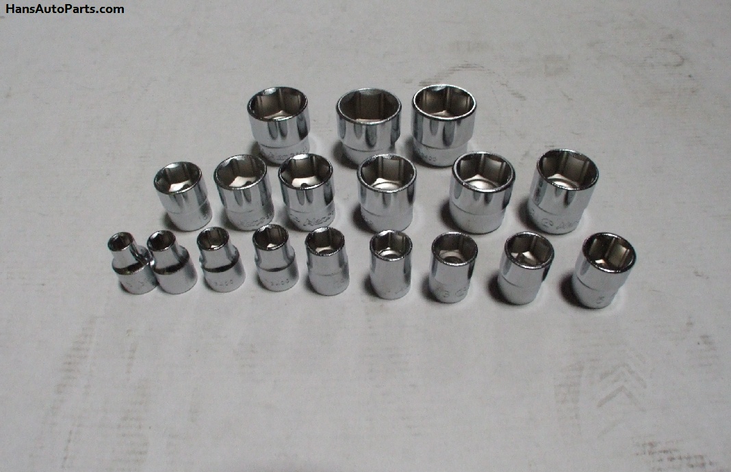 ROT111976A $19 Set of 18 Shallow Sockets 3/8 Inch Drive 6 Point Sizes ...