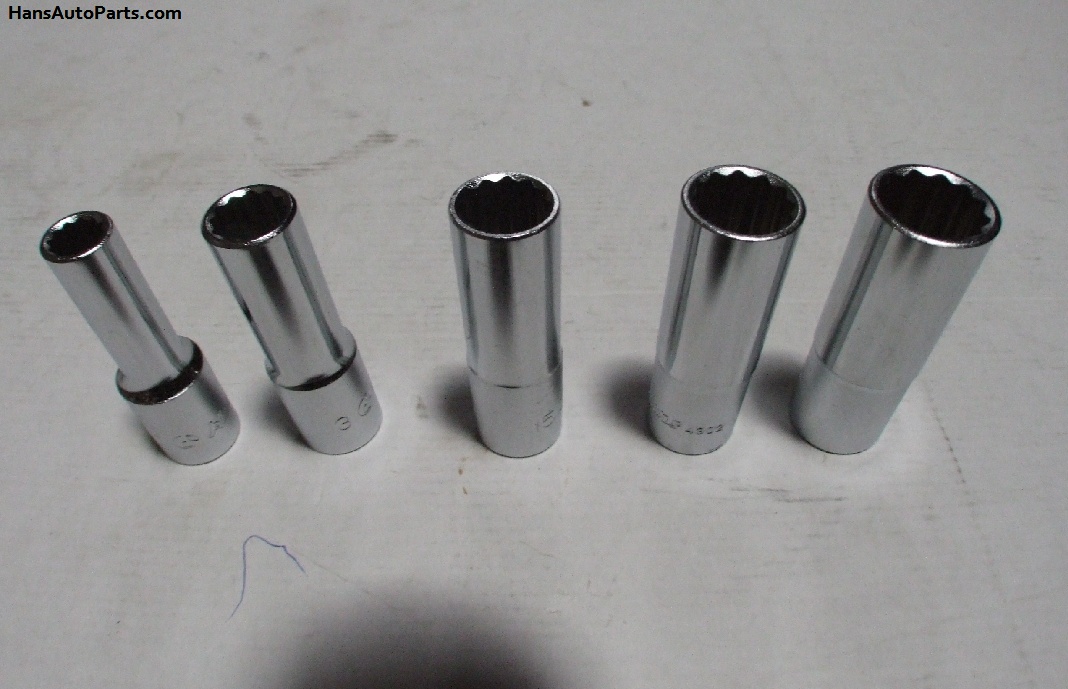 ROT111976TD $12 Set of 5 Deep Sockets 1/2 Inch Drive 12 Point Sizes ...