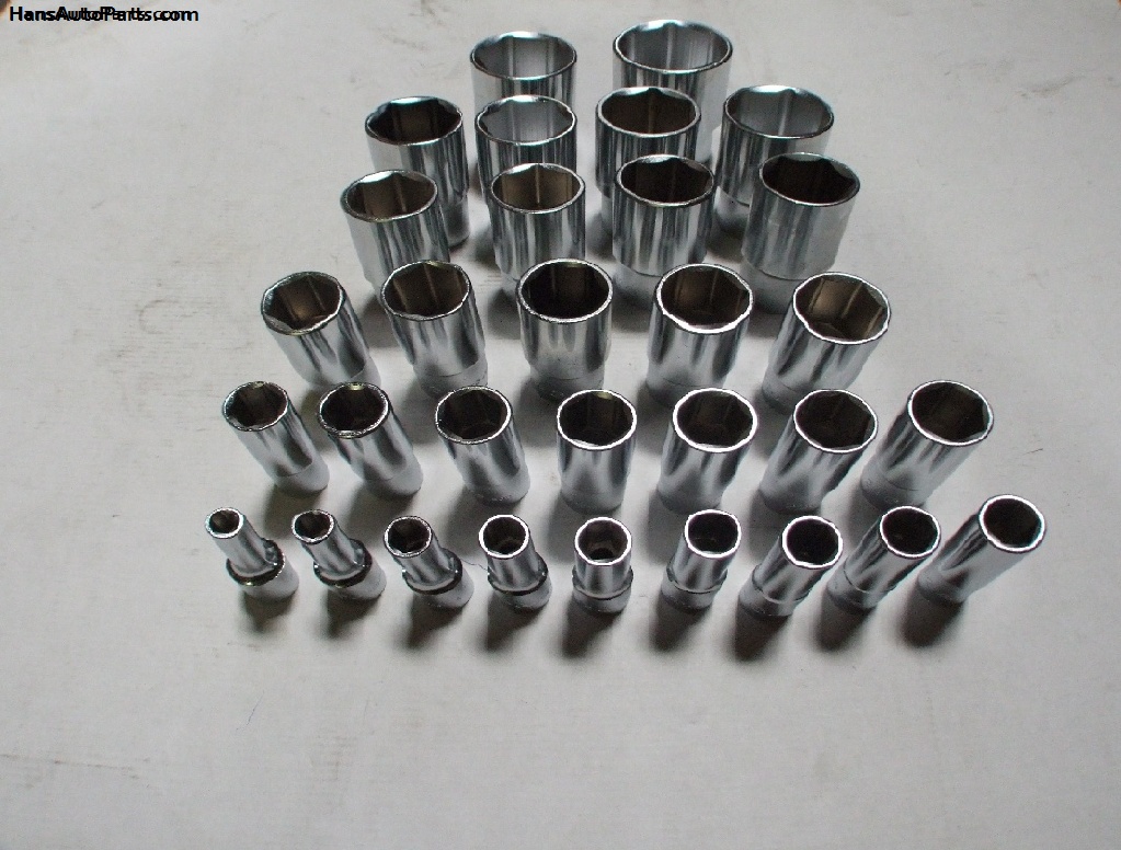 ROT111976WB $189 Set of 31 Deep Sockets 1/2 Inch Drive 6 Point Sizes ...